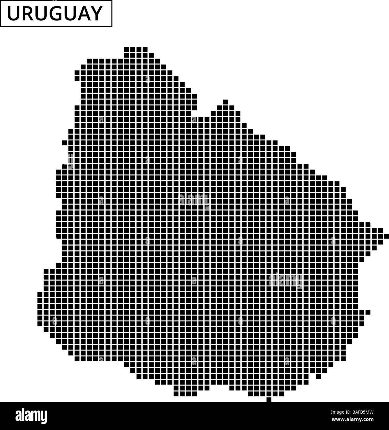An artistic representation of Uruguay's map outline, highlighting ...