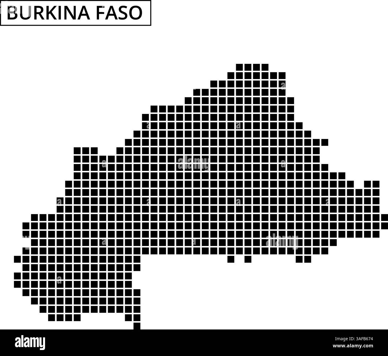 Map of Burkina Faso showcases its outlines and borders, emphasizing ...