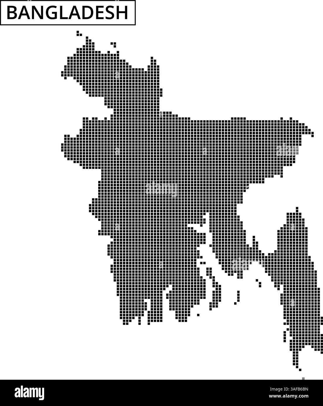 Unique dotted representation highlights the shape of Bangladesh ...