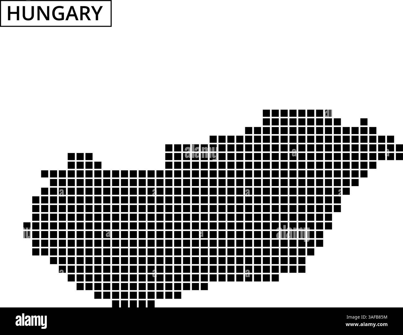 This graphic represents Hungary through a dotted outline on a stylized ...