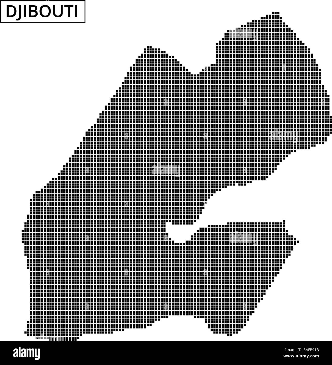 Detailed map of Djibouti showcasing its unique topographical features ...