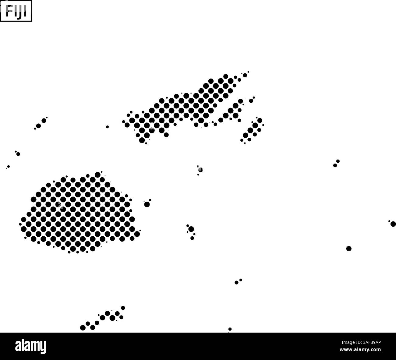 Detailed representation of Fiji highlighting its islands and ...