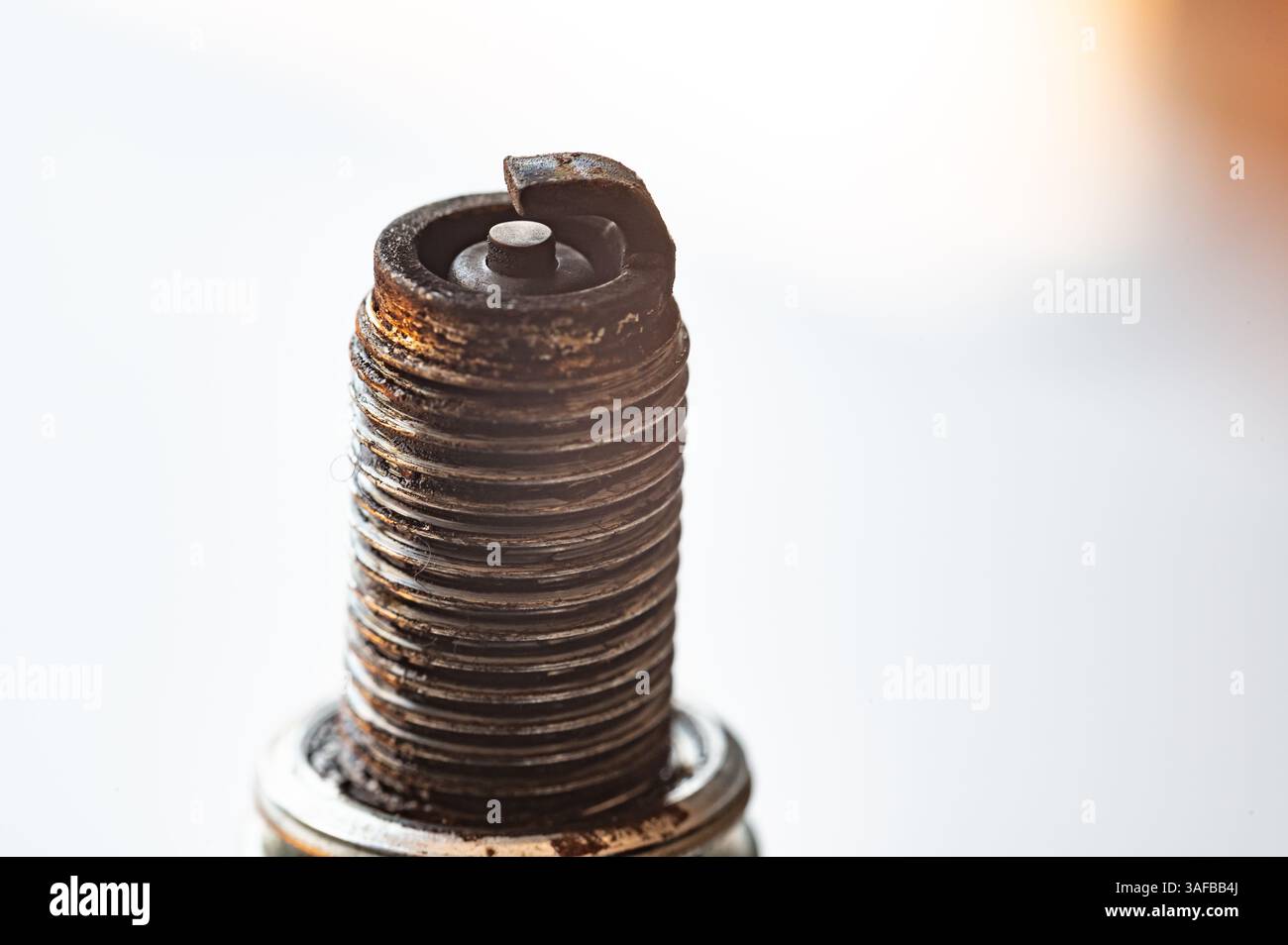 Spark plug for internal combustion engine, showing signs of use ...