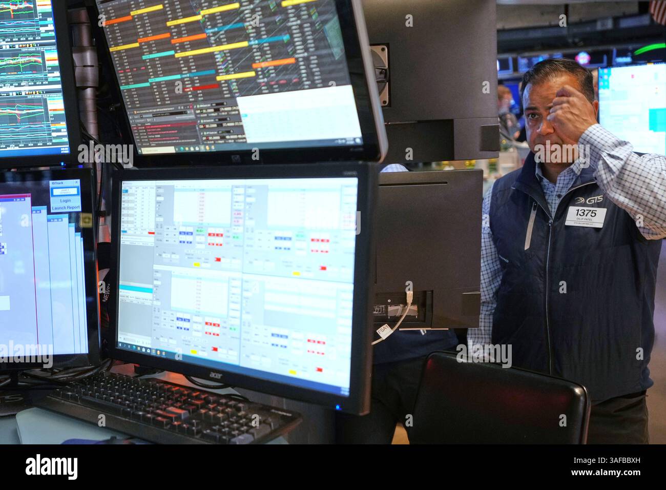 Dilip Patel works on the floor at the New York Stock Exchange in New ...