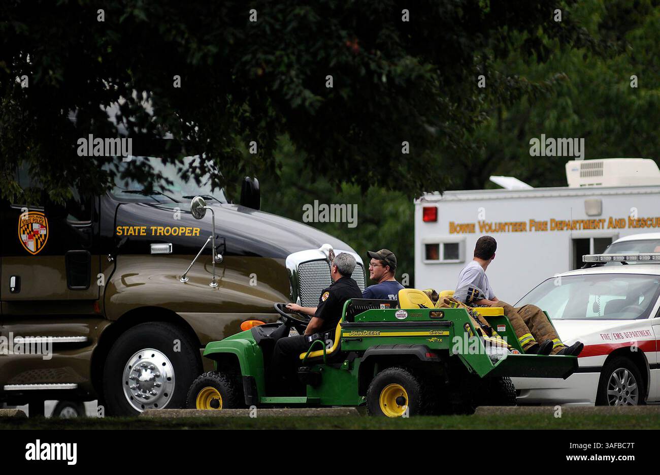 Maryland State Trooper set up a temporary command center near the ...