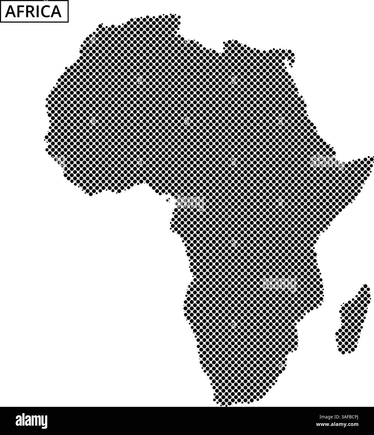 Black dotted outline displays the continent of Africa, highlighting its ...