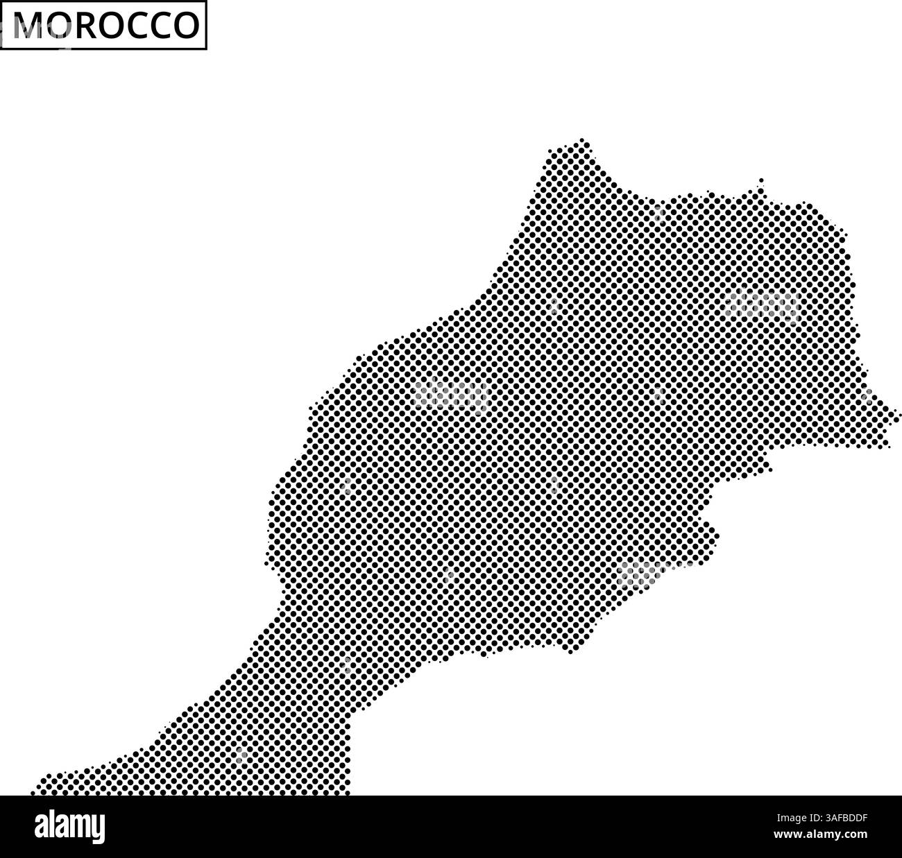 A unique depiction of Morocco's geographical outline using a dotted ...