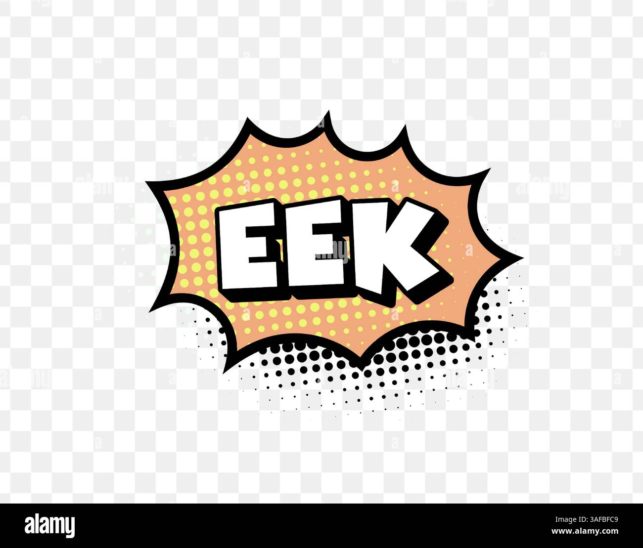 Eek Comic Text In Orange Speech Bubble With Halftone Dots And Black ...