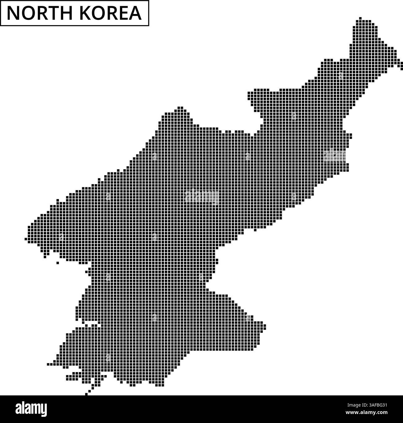 This visual displays a dot map of North Korea, highlighting its ...