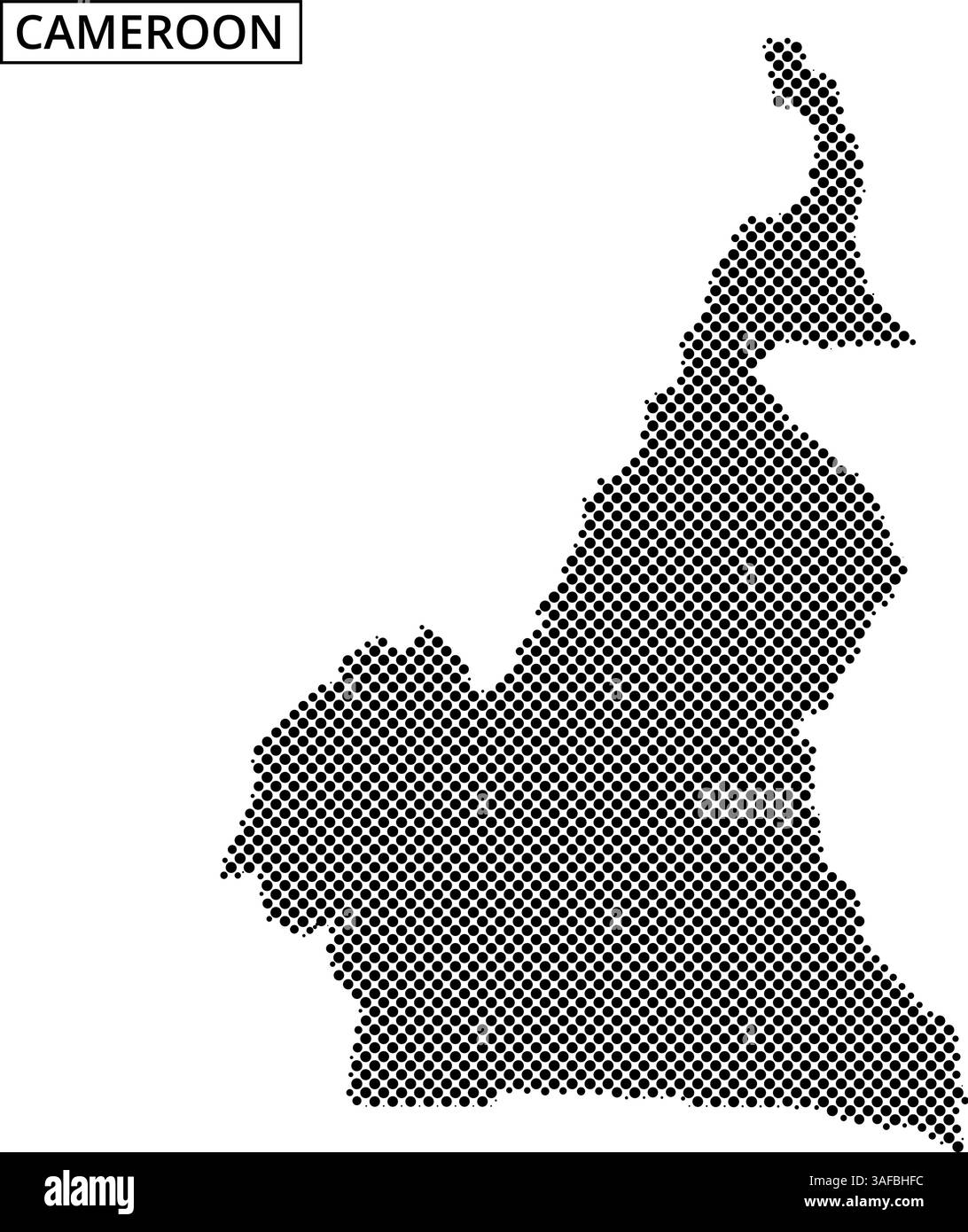 A map of Cameroon outlined in dots highlights its unique geographical ...