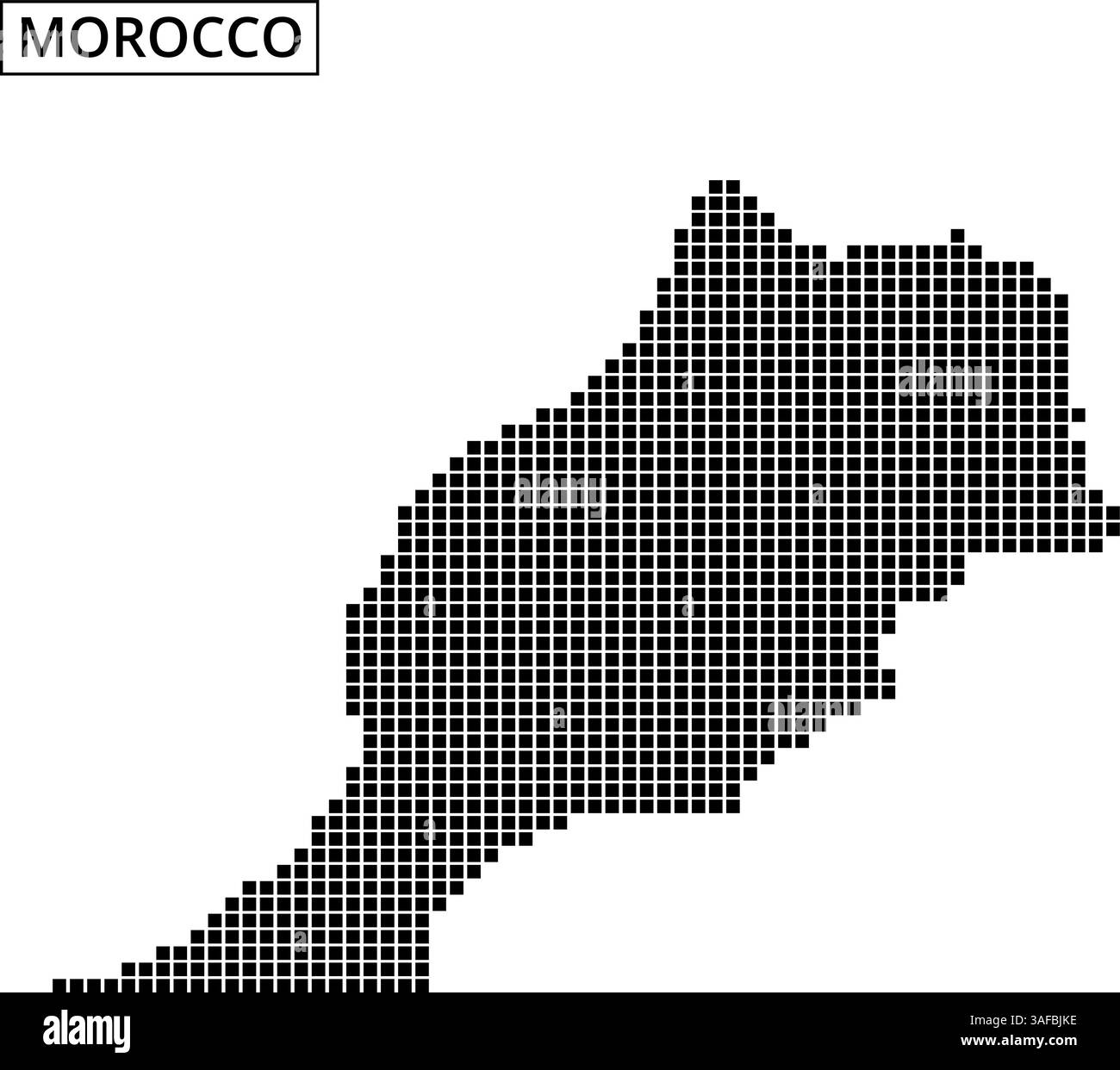 A unique depiction of Morocco's geographical outline using a dotted ...