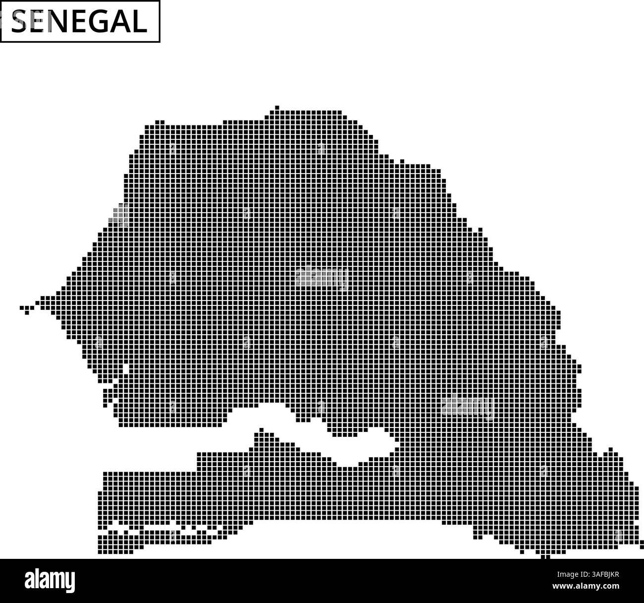 Detailed representation of Senegal using a dotted design, showcasing ...