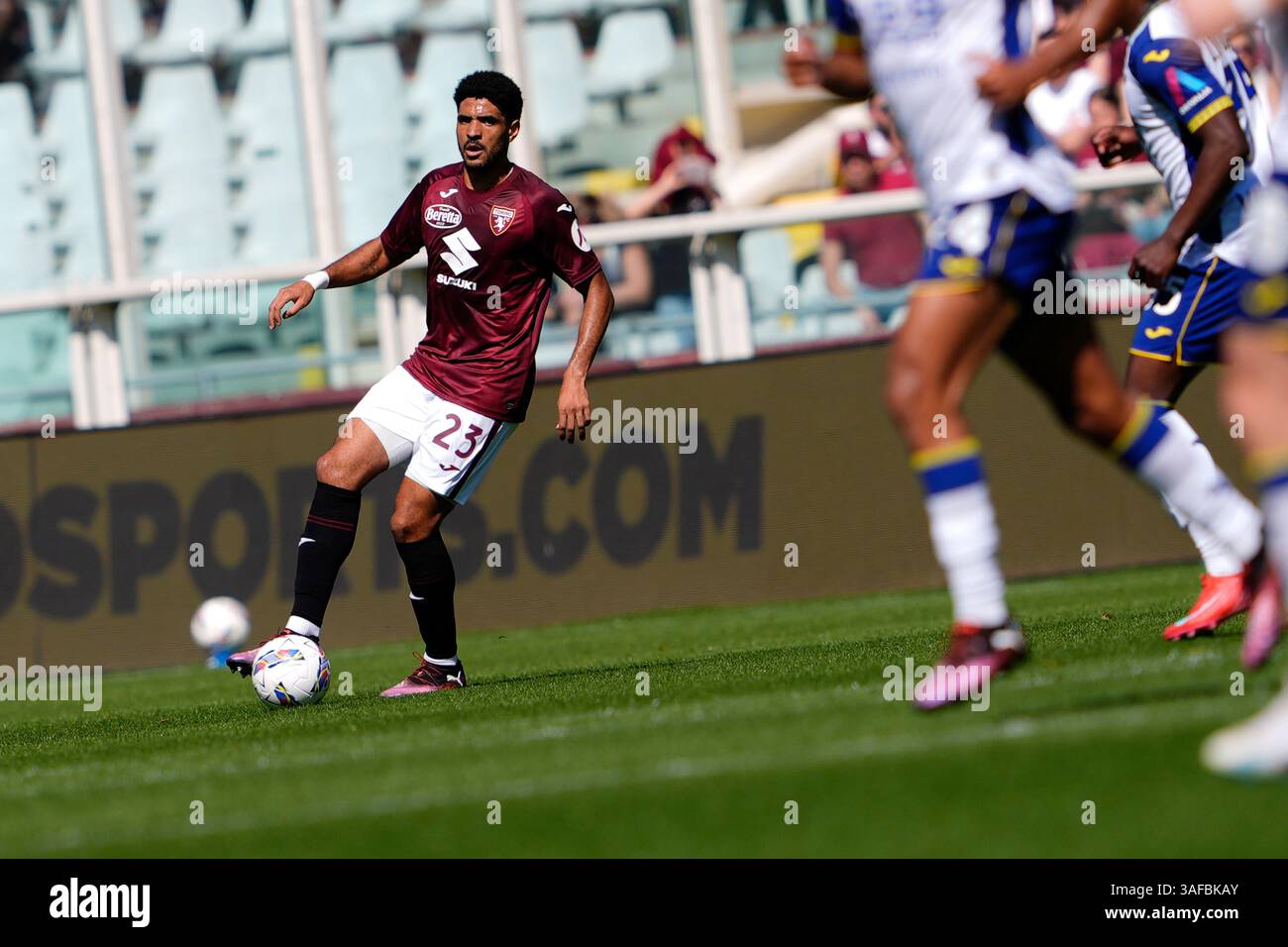 Torino, Italia. 06th Apr, 2025. TorinoÕs Saul Coco during the Serie A ...