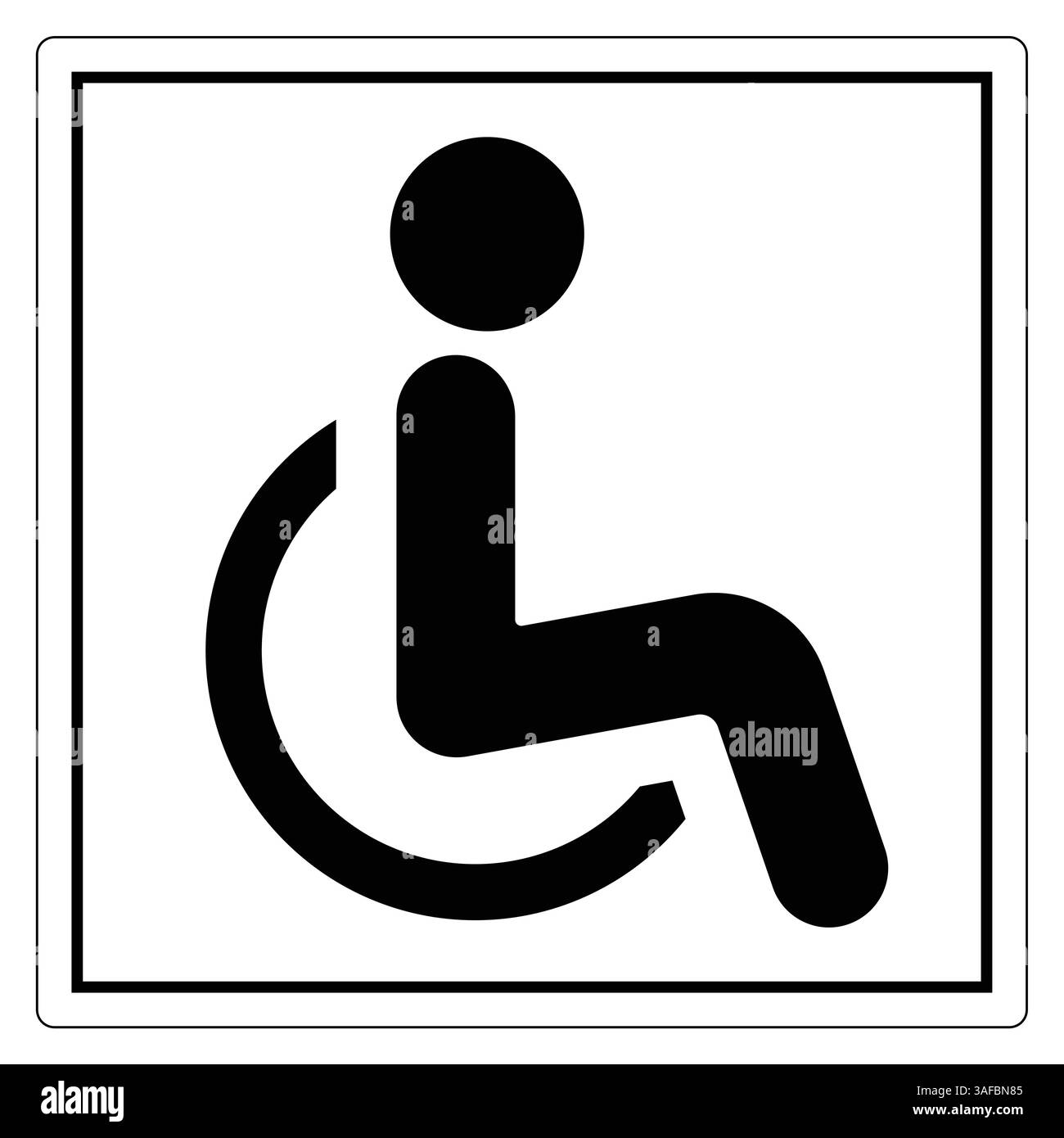 Accessible Symbol Sign for Wheelchair Users in Black and White Design for Public Spaces and ...