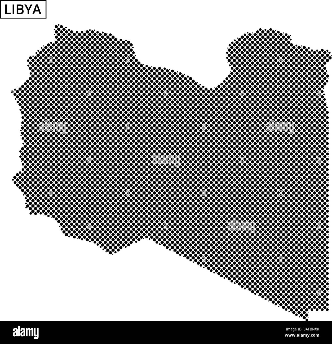 A detailed map outlining the geographical features of Libya ...