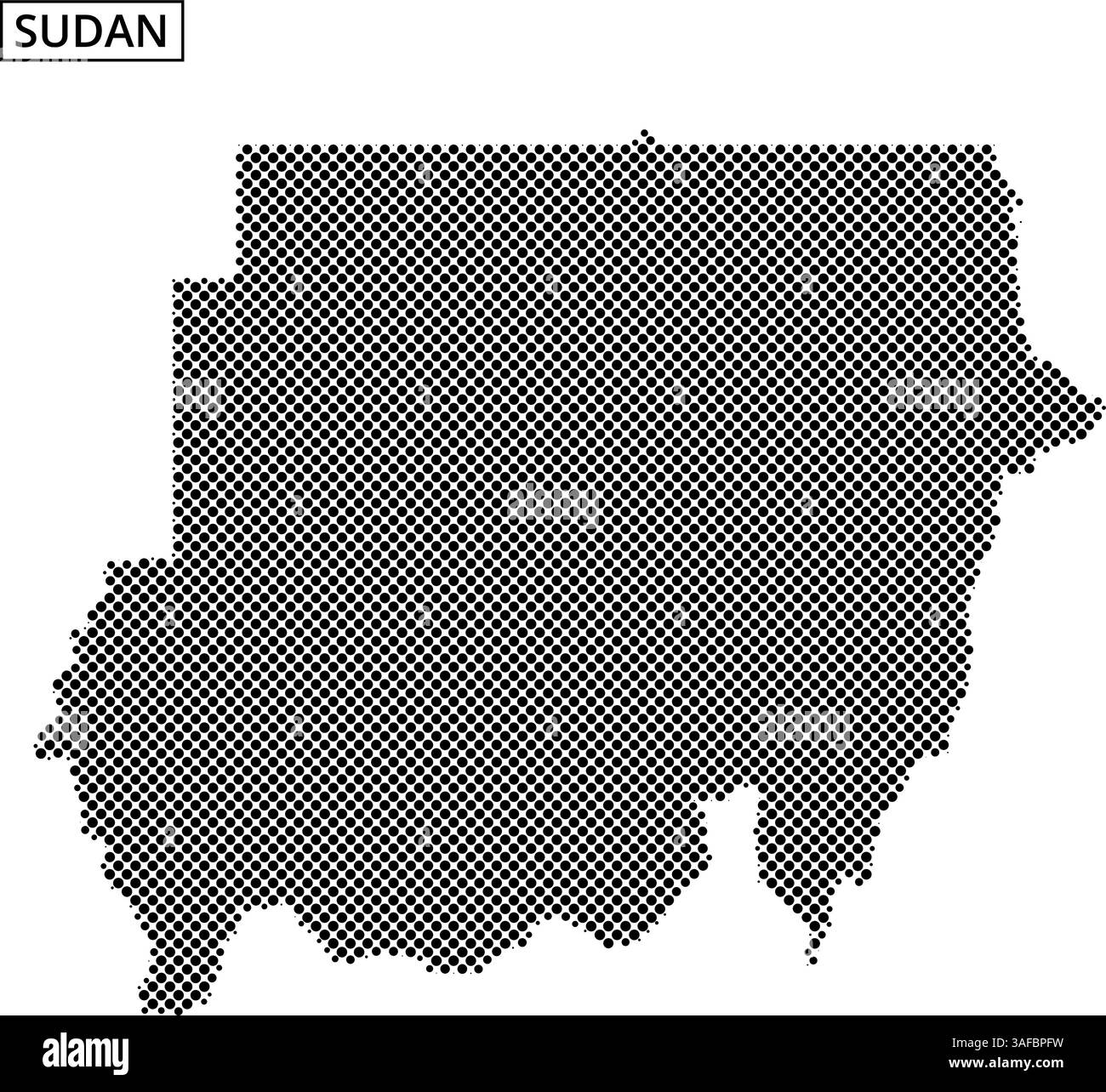 This artwork of Sudan uses dotted patterns to showcase its unique shape ...