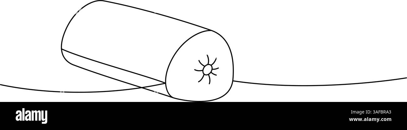 Cylindrical bolster pillow one line continuous drawing. Comfortable ...