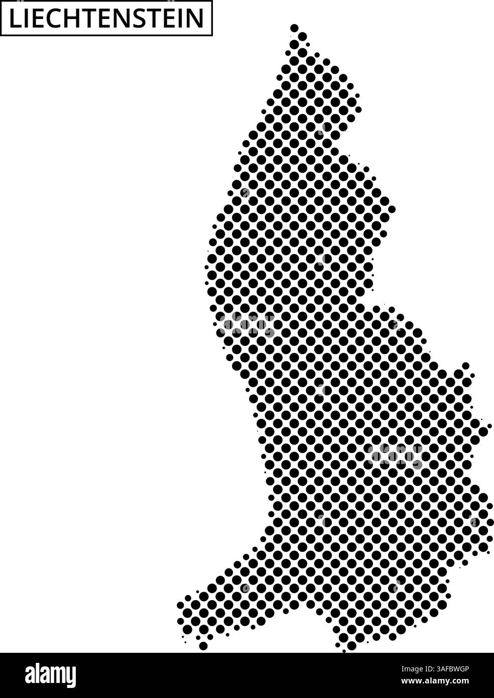 The map of Liechtenstein is displayed as a dotted silhouette ...