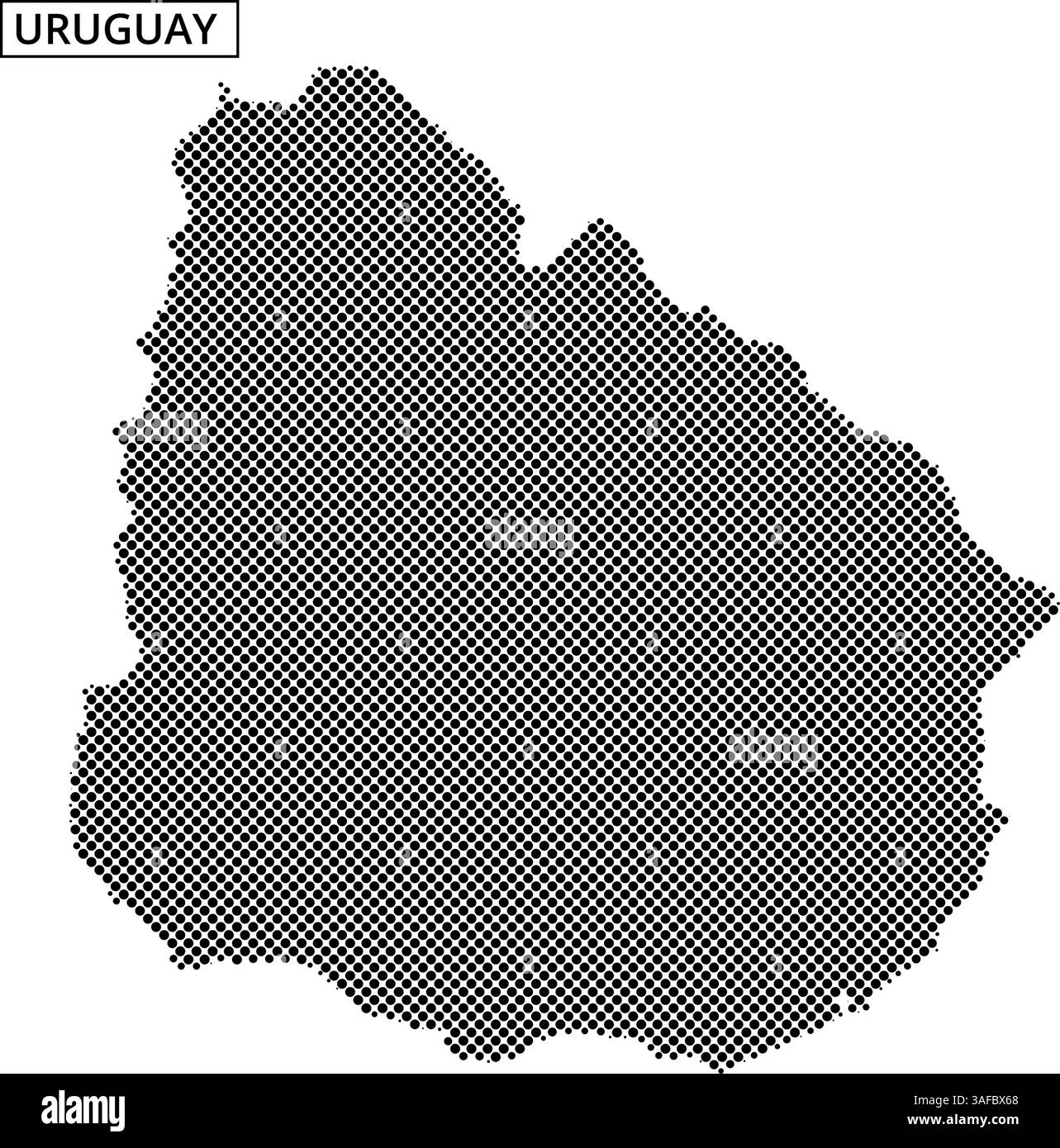 An artistic representation of Uruguay's map outline, highlighting ...