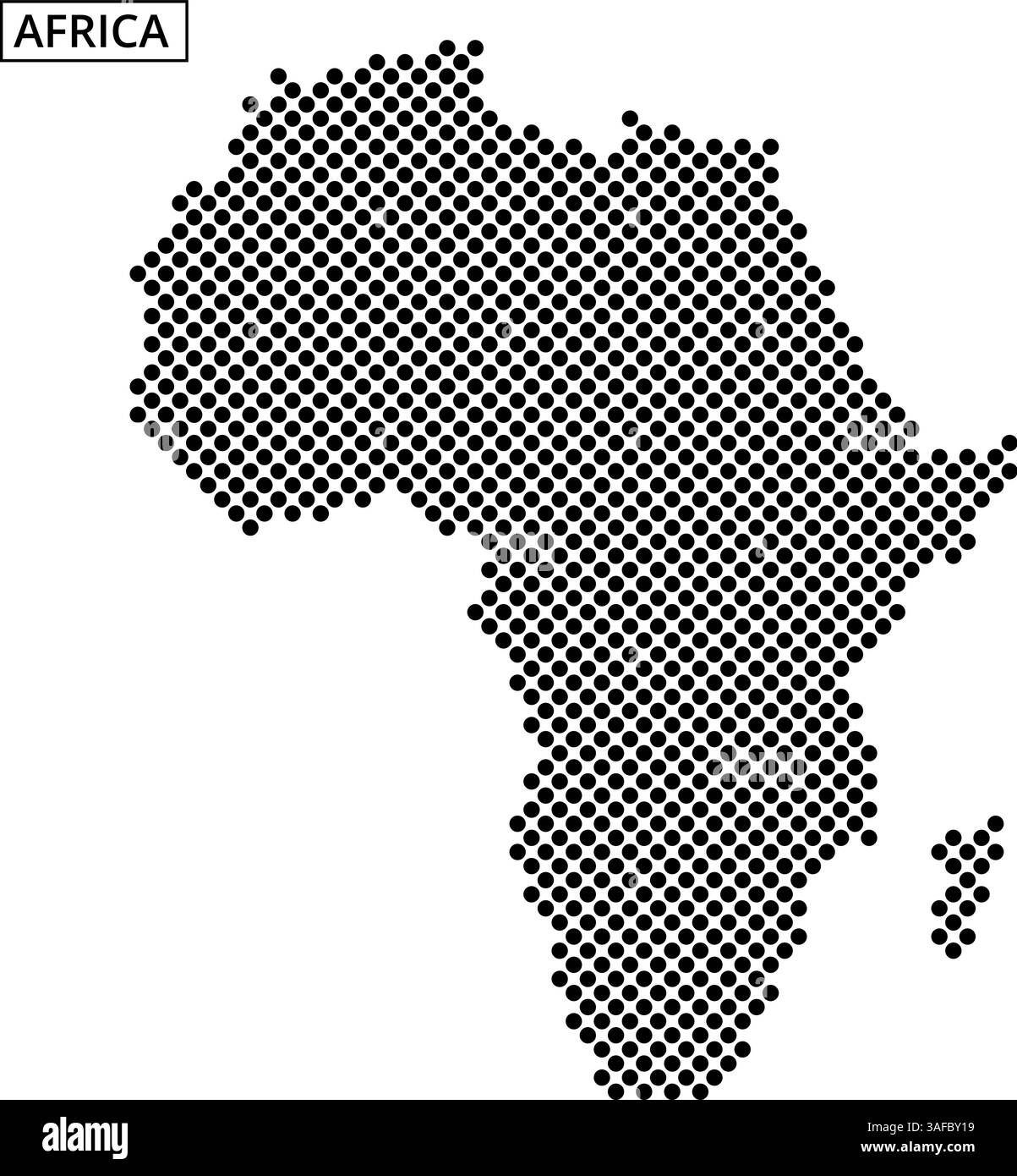 Black dotted outline displays the continent of Africa, highlighting its ...