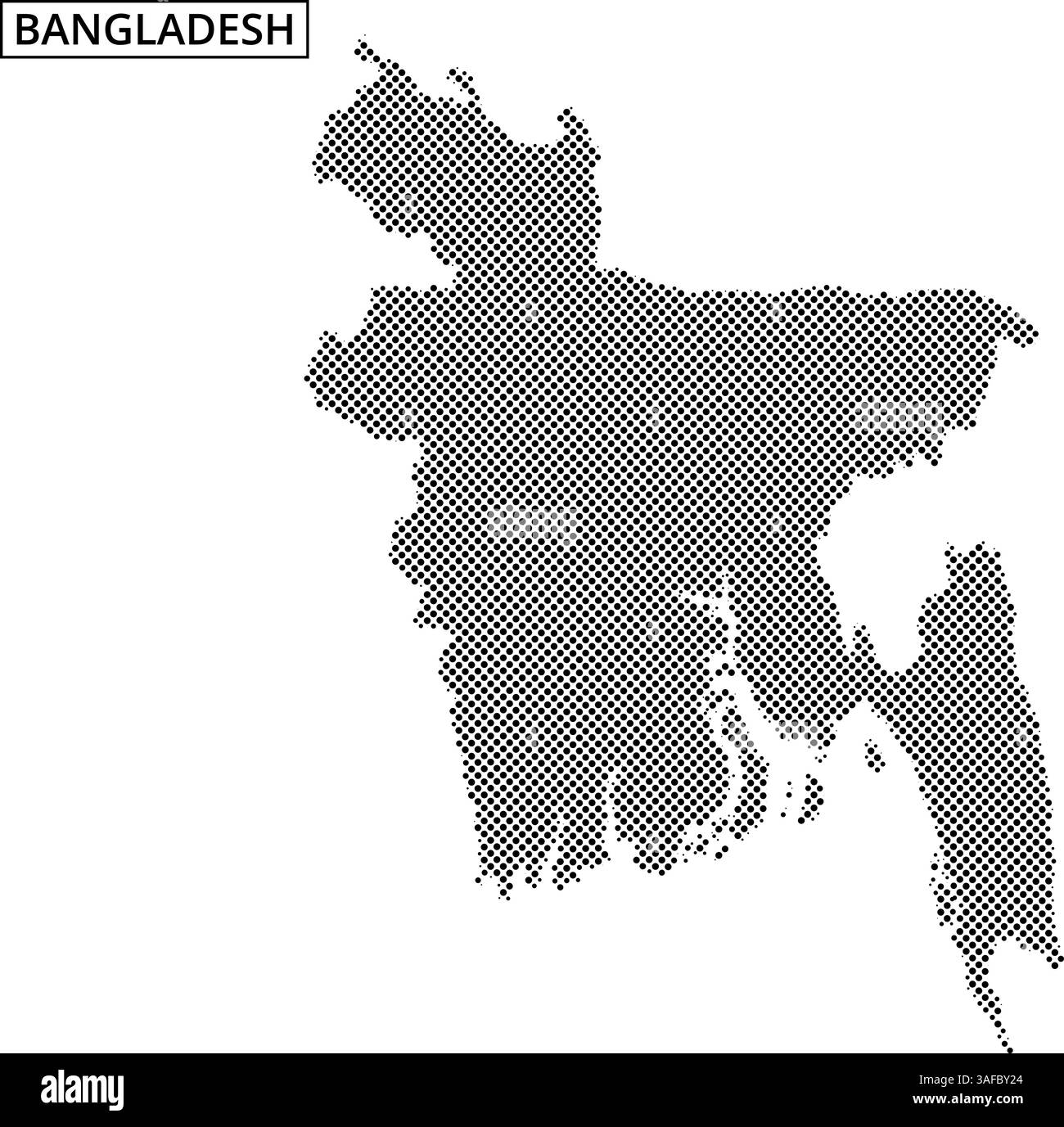 Unique dotted representation highlights the shape of Bangladesh ...