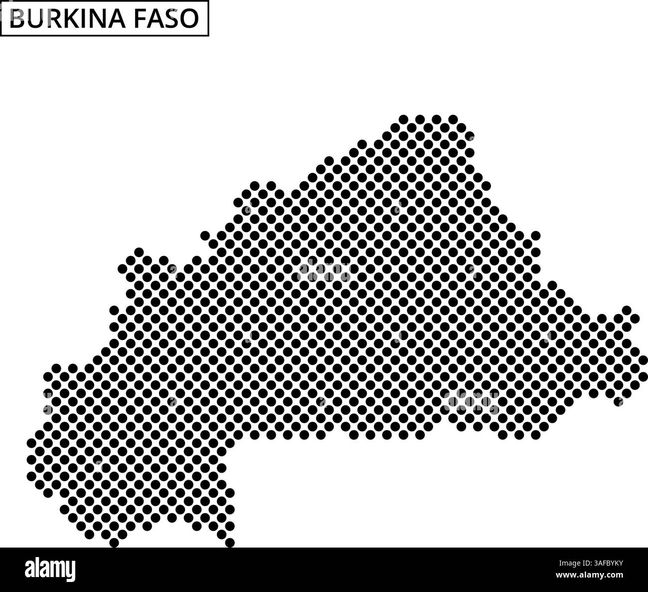 Map of Burkina Faso showcases its outlines and borders, emphasizing ...