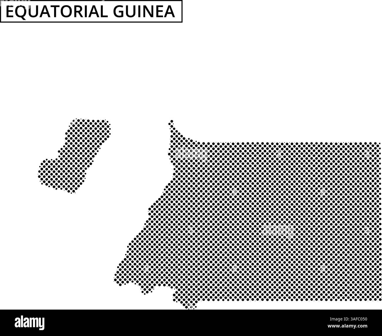 The graphic showcases the outline of Equatorial Guinea, emphasizing its ...