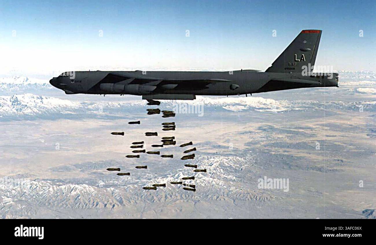 Nov 01, 2001; N/A, N/A; A U.S. Air Force B-52 bomber releases its bomb ...
