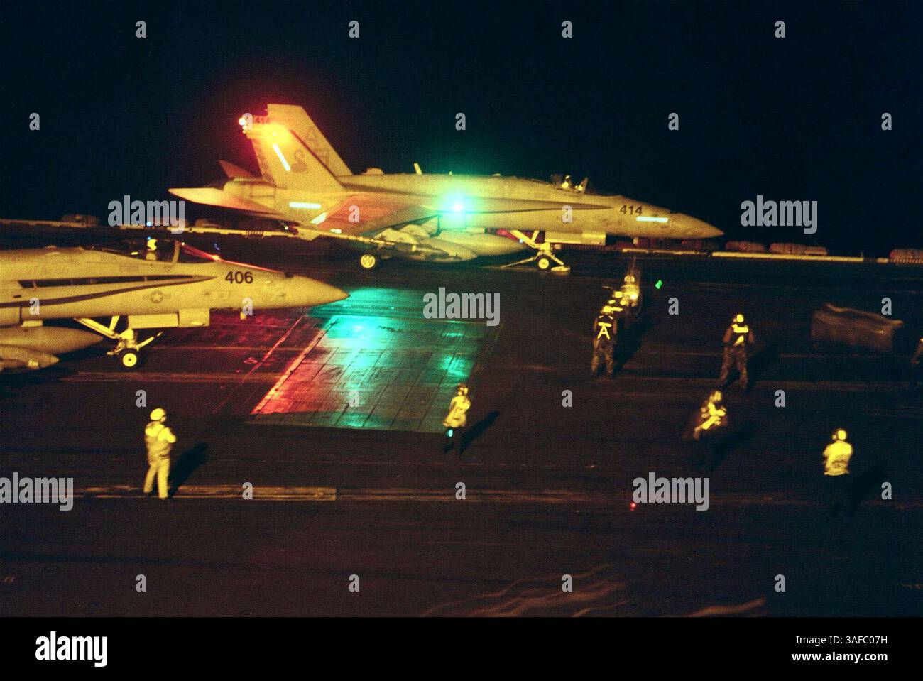 Oct 27, 2001; Arabian Sea, Afghanistan; An F/A-18 'Hornet' prepares for ...