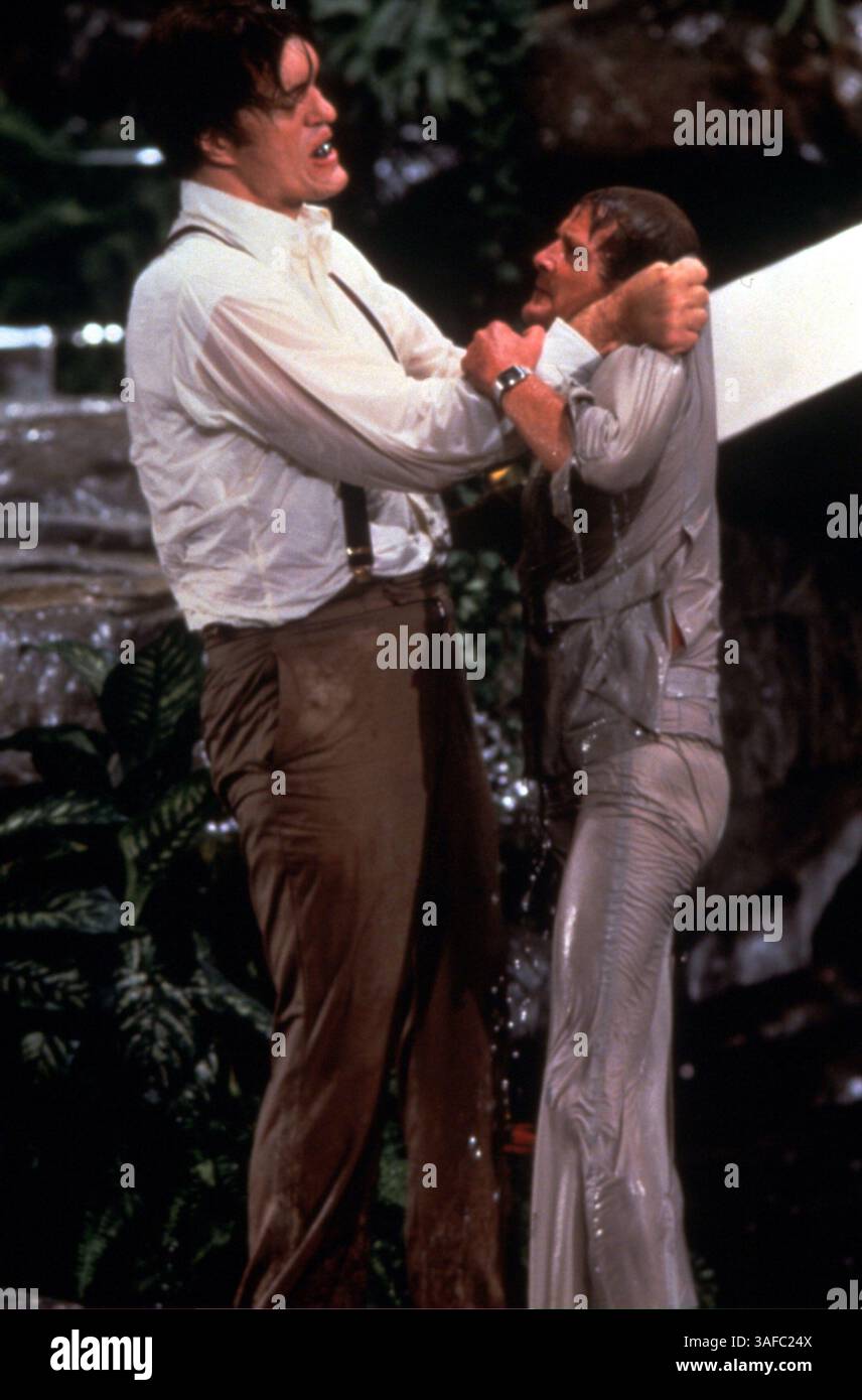 May 10, 2002; Hollywood, CA, USA; Actor RICHARD KIEL as Jaws and Actor ROGER MOORE as James Bond ...