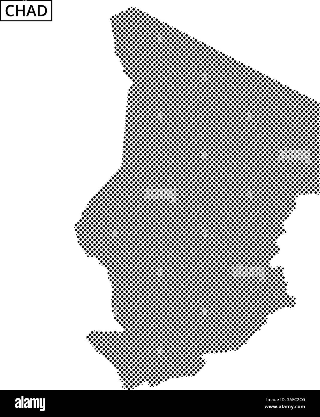 This map illustrates the country of Chad, featuring a distinctive ...