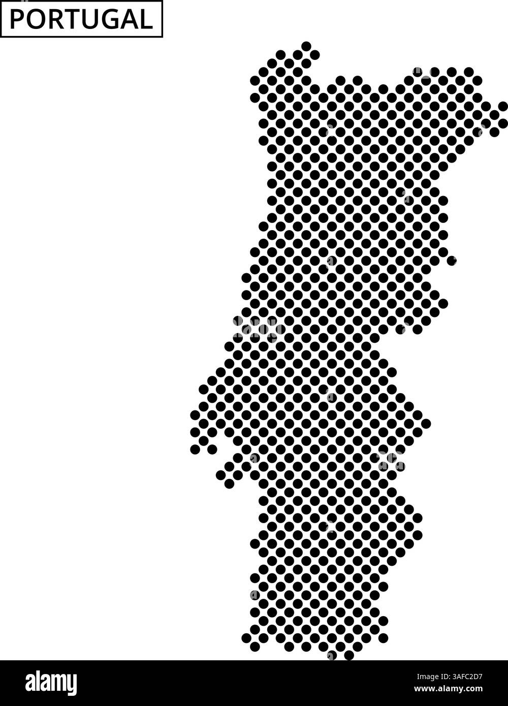 A unique representation of Portugal created with a dotted pattern ...