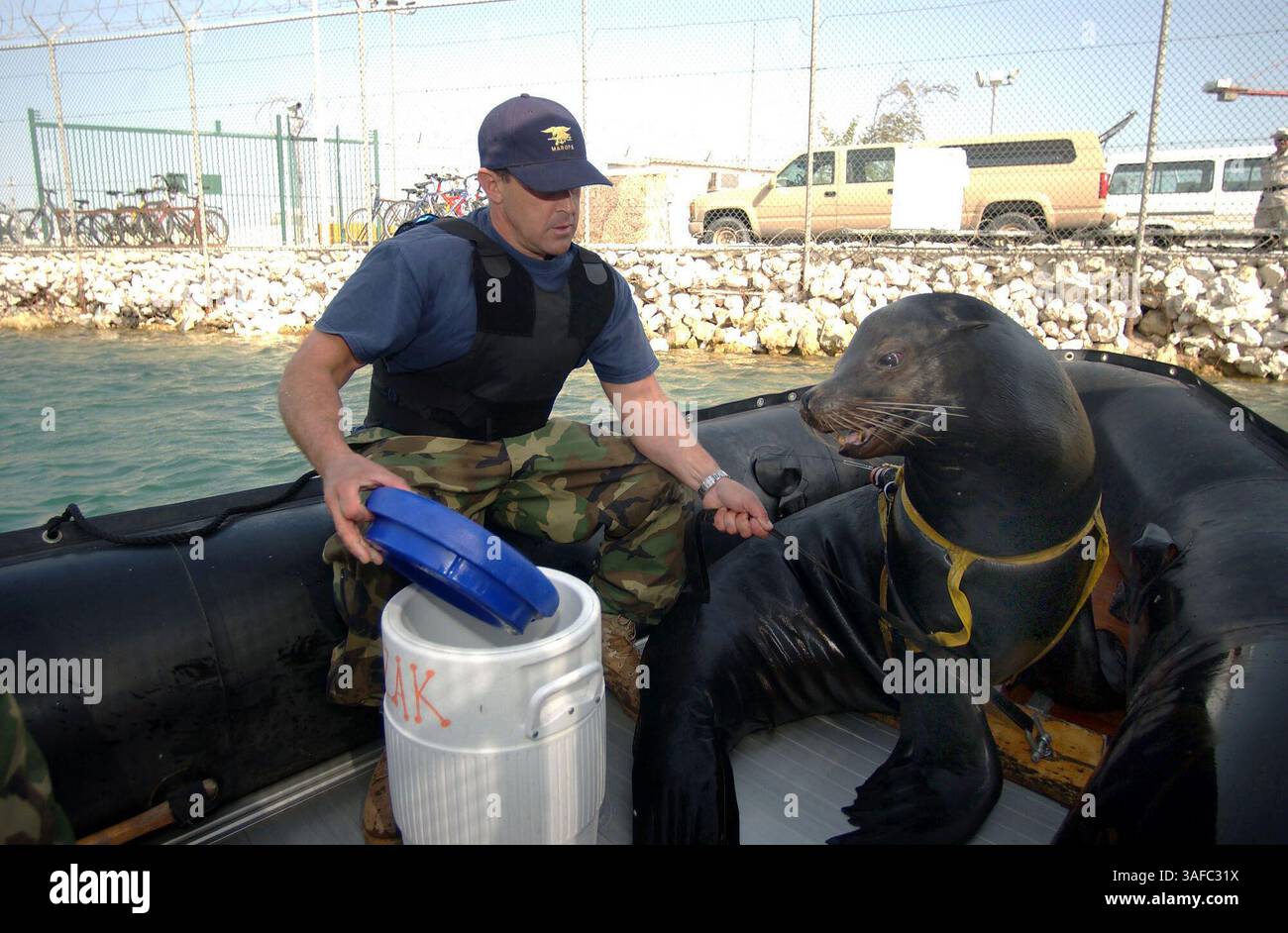 Jan 29, 2003; Central Command AOR, Atlantic, USA; A U.S. Navy SEAL ...