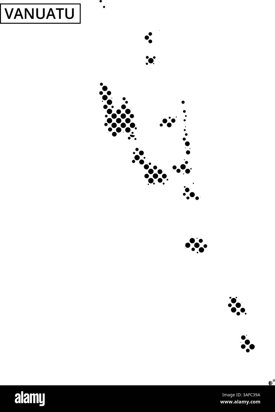 Map outline of Vanuatu highlights its islands and geographical features ...