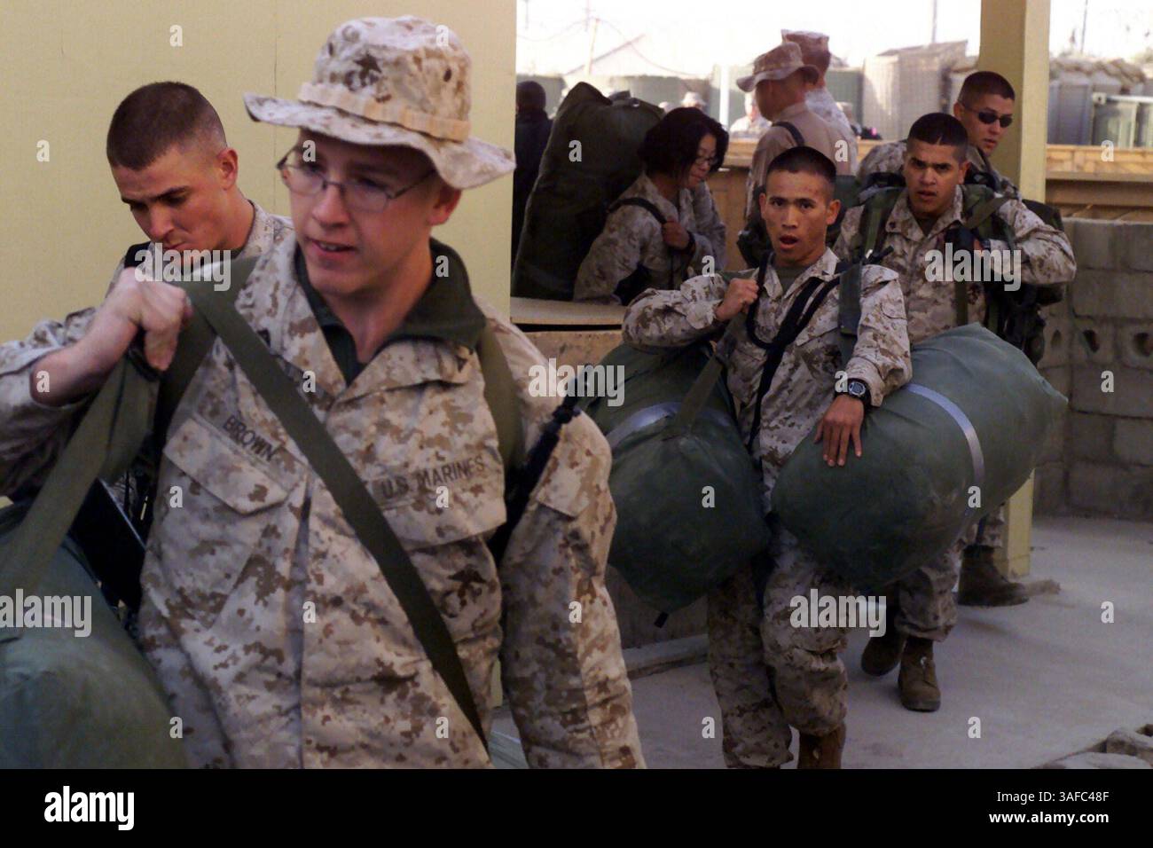 Oct 01, 2004; Bagram Air Base, Afganistan; Reserve Marines from Marine ...