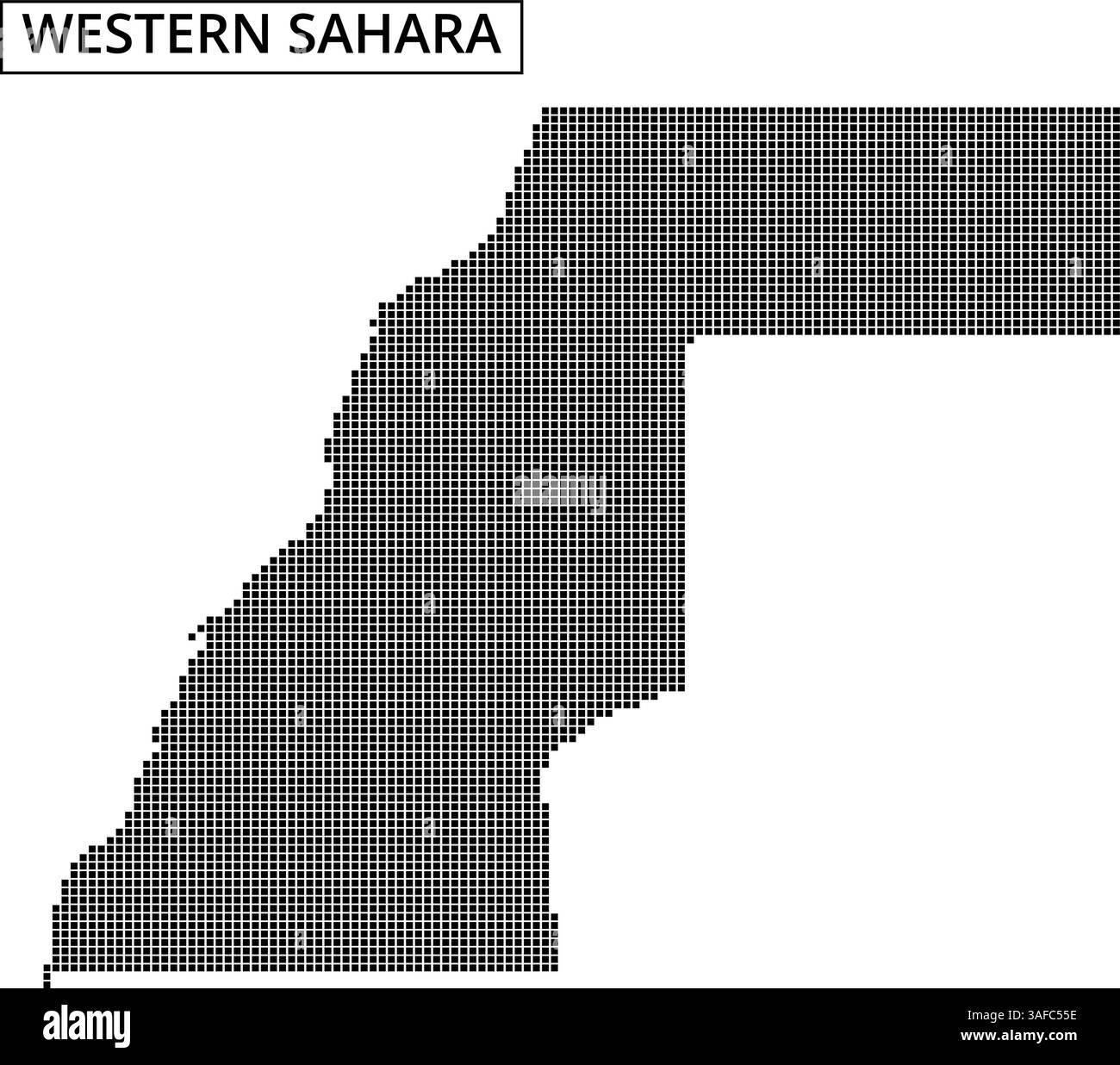 A detailed map outlines the geographical boundaries of Western Sahara ...
