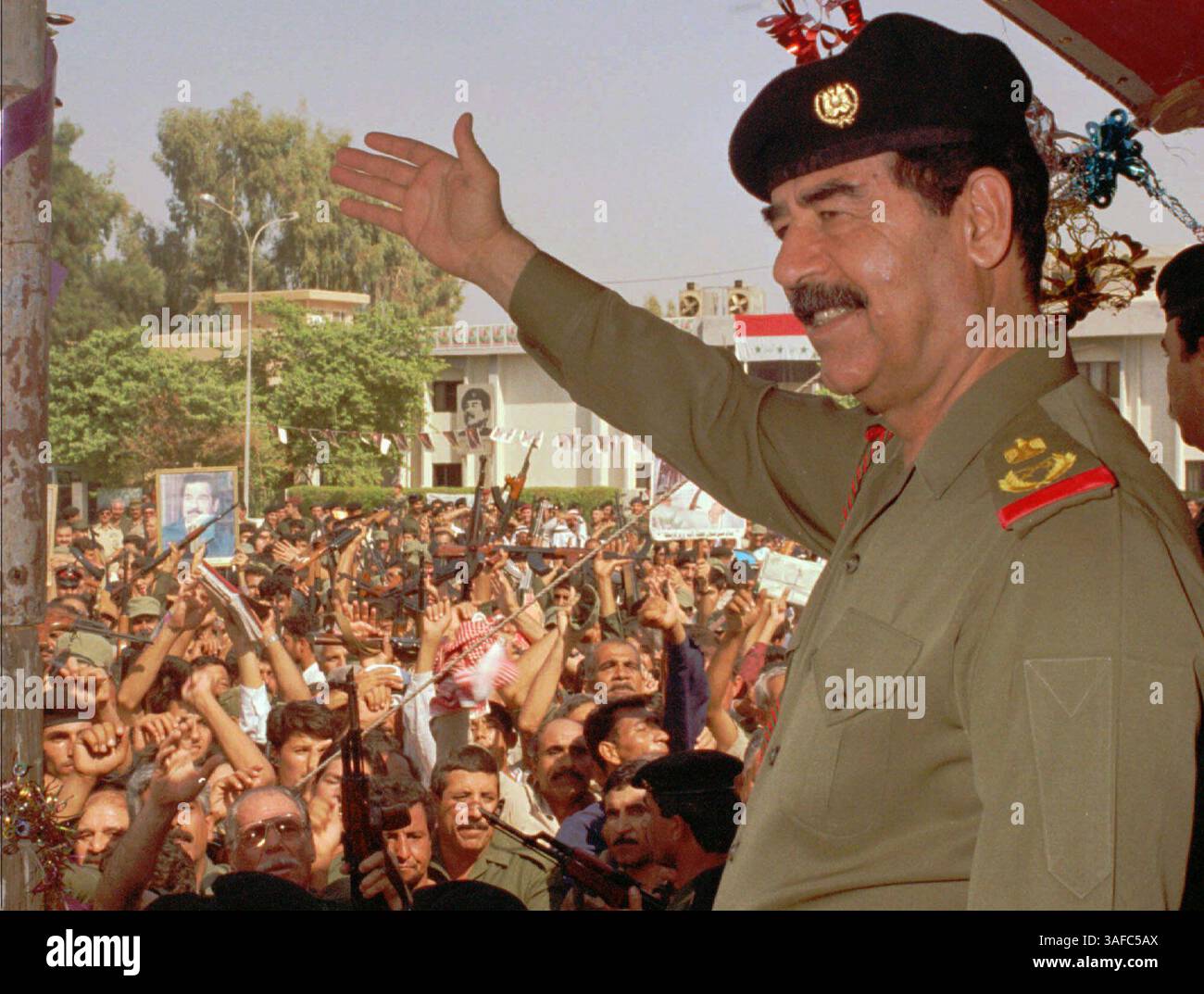 Iraqi president saddam hussein waves hi-res stock photography and ...