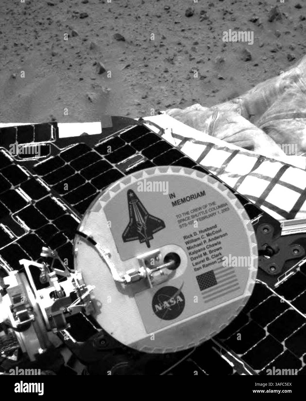 Jan 06, 2004; Edwards, CA, USA; A plaque commemorating the astronauts ...