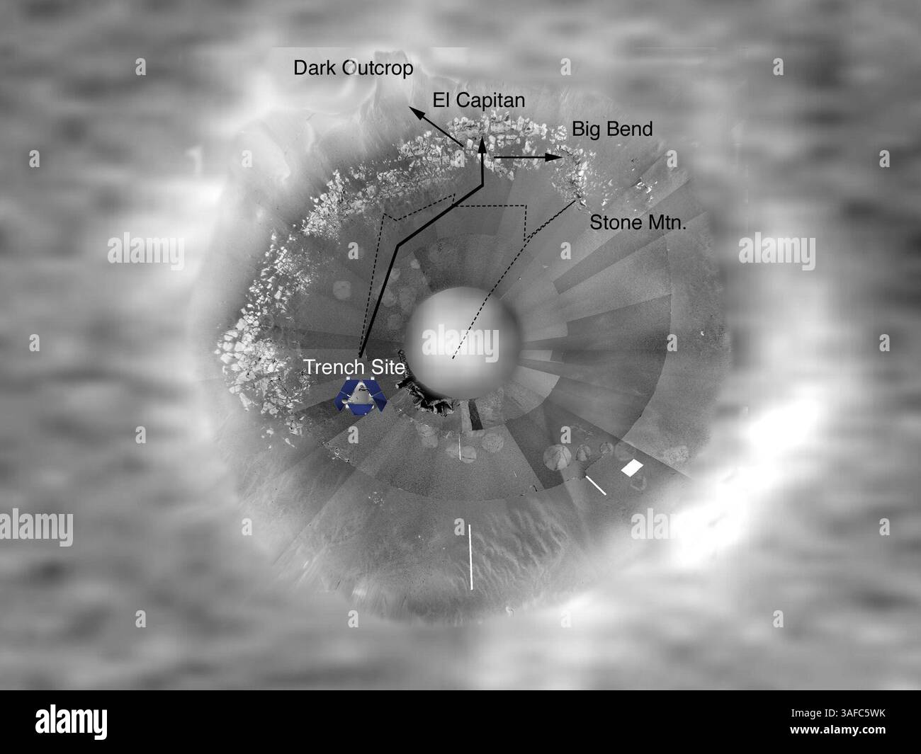 Feb 17, 2004; Edwards, CA, USA; Opportunity Traverse Map-This composite ...