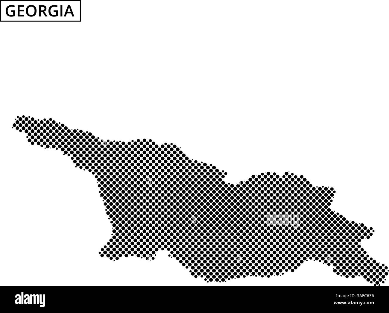 Artistic representation of Georgia's map using dots, showcasing the ...