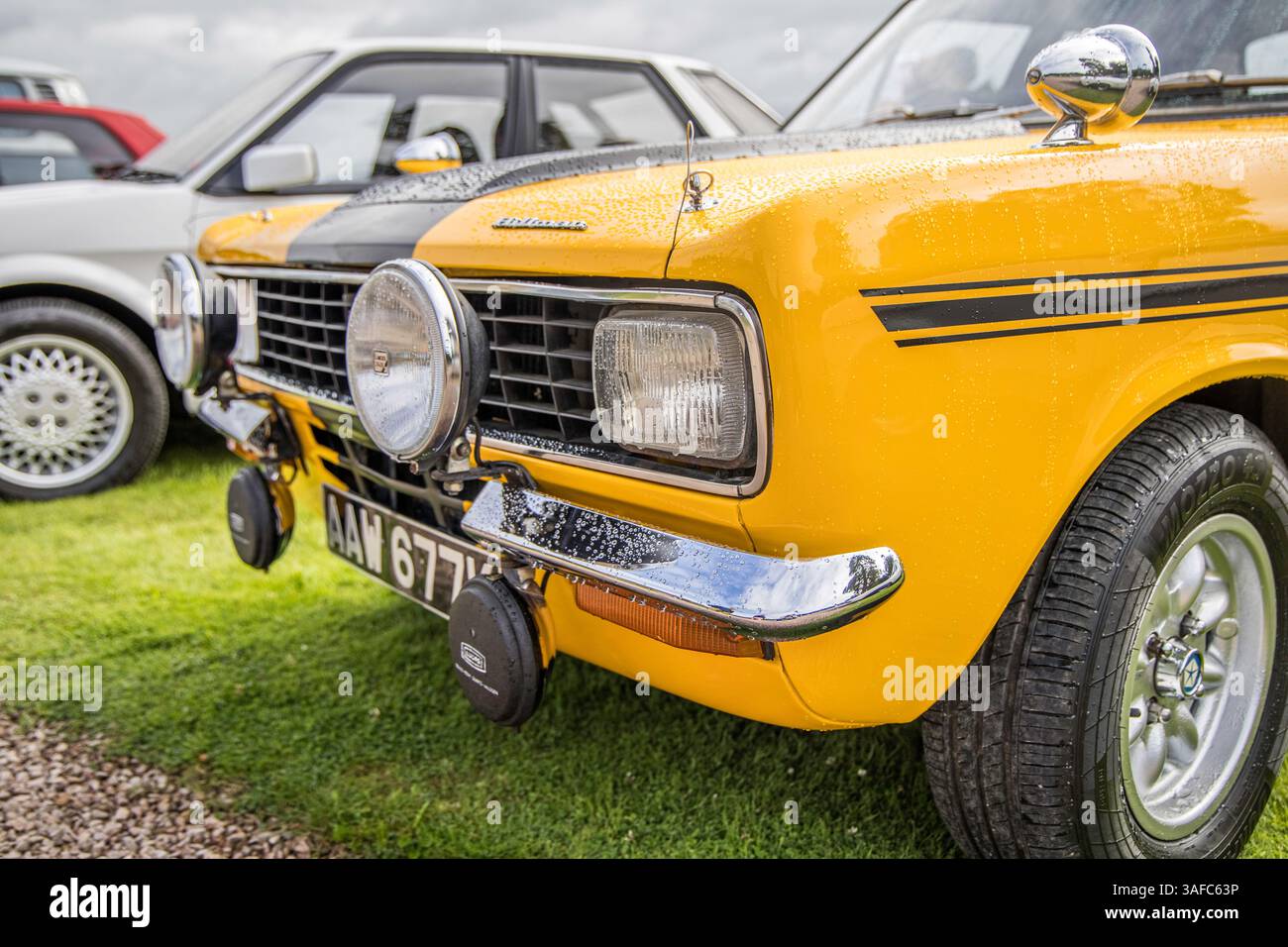Bristol, UK- August 13, 2023: Yellow Hillman British retro 70s 80s ...