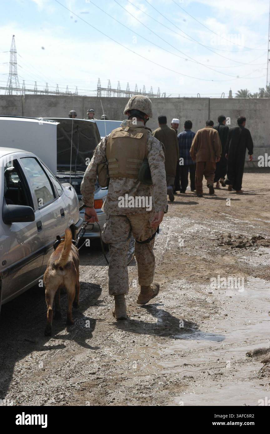 Mar 12, 2005; Ar Ramadi, Iraq; Iraqis walk away from their cars after ...