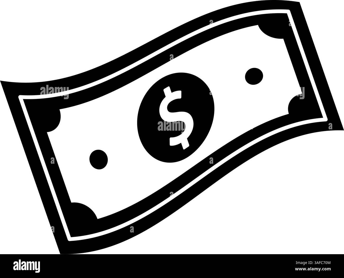 A dollar bill black icon. Investment and business concept. Vector ...