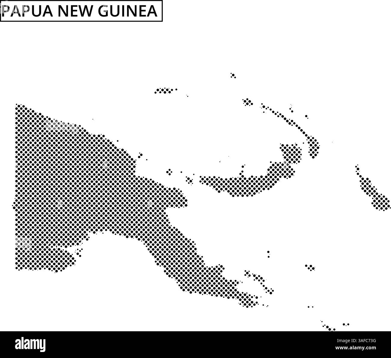 Dotted representation of Papua New Guinea showcasing its unique ...