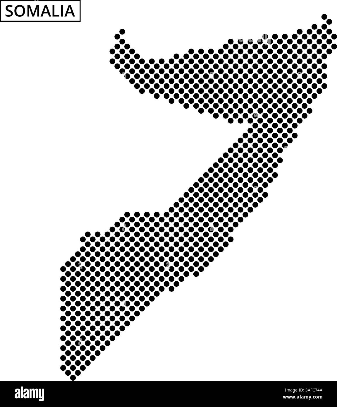 The map of Somalia features a dotted outline, highlighting its ...