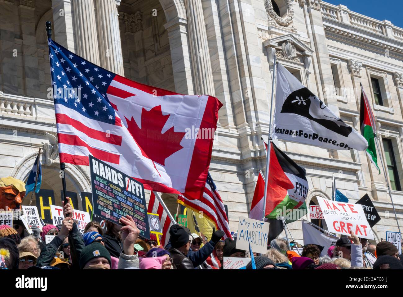 St. Paul, Minnesota. 4-5-25. Hands off rally. Demonstration over ...