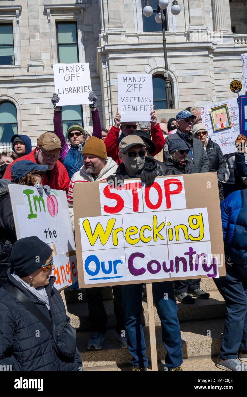 St. Paul, Minnesota. 4-5-25. Hands off rally. Demonstration over ...