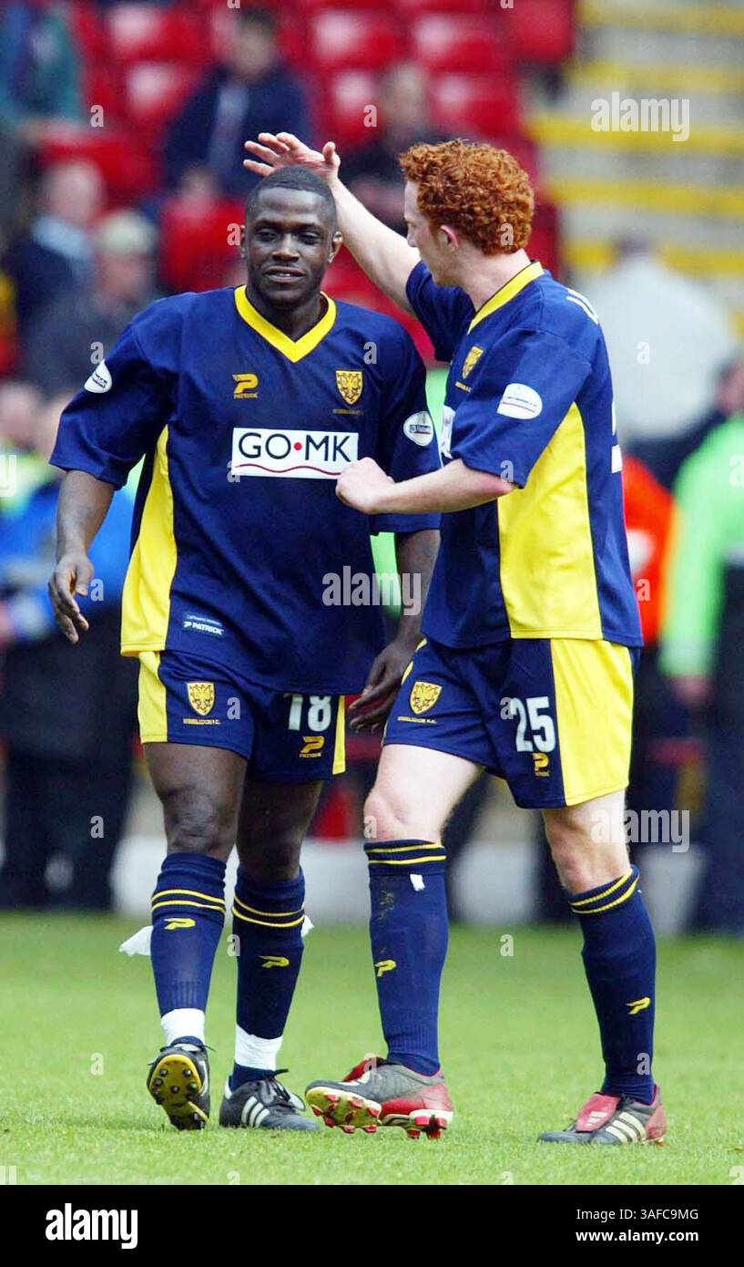 File photo dated 12-04-2004 of Wimbledon's Wayne Gray (left) is ...