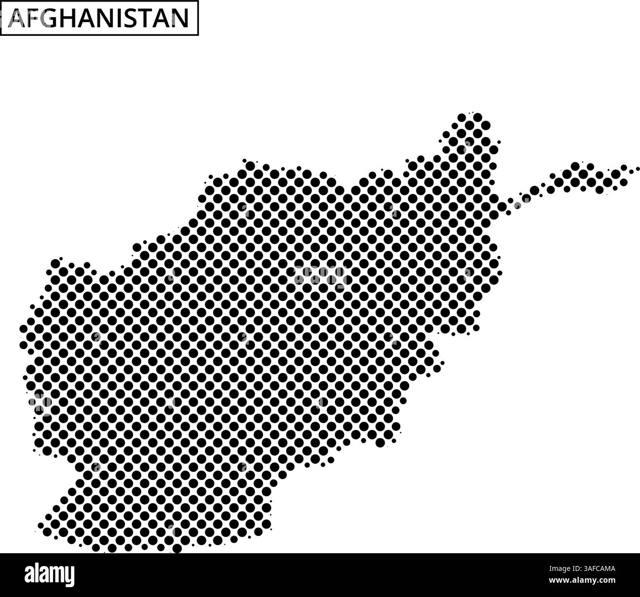 A map of Afghanistan is depicted using a dot pattern, showcasing ...