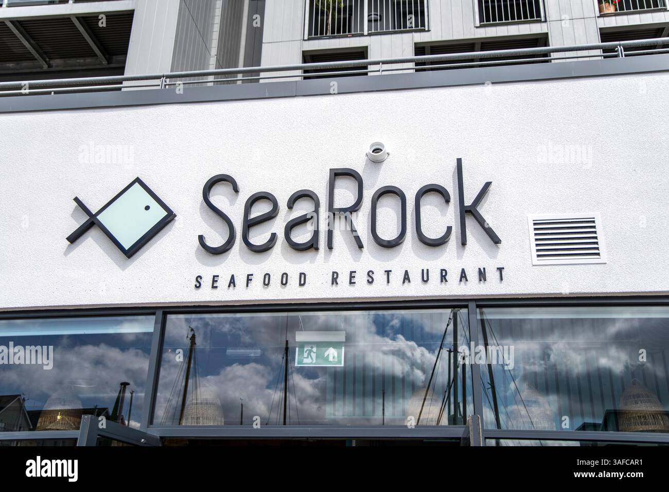 Portishead, UK- August 10, 2023: SeaRock restaurant at Portishead ...